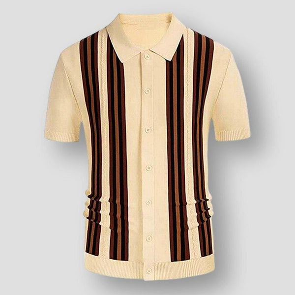 Saint Martin Fontana Dapper Stripe Polo Shirt - Moon Morris