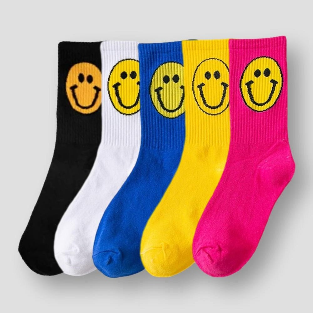 Saint Martin Pueblo Smiley Emoji Socks - Moon Morris